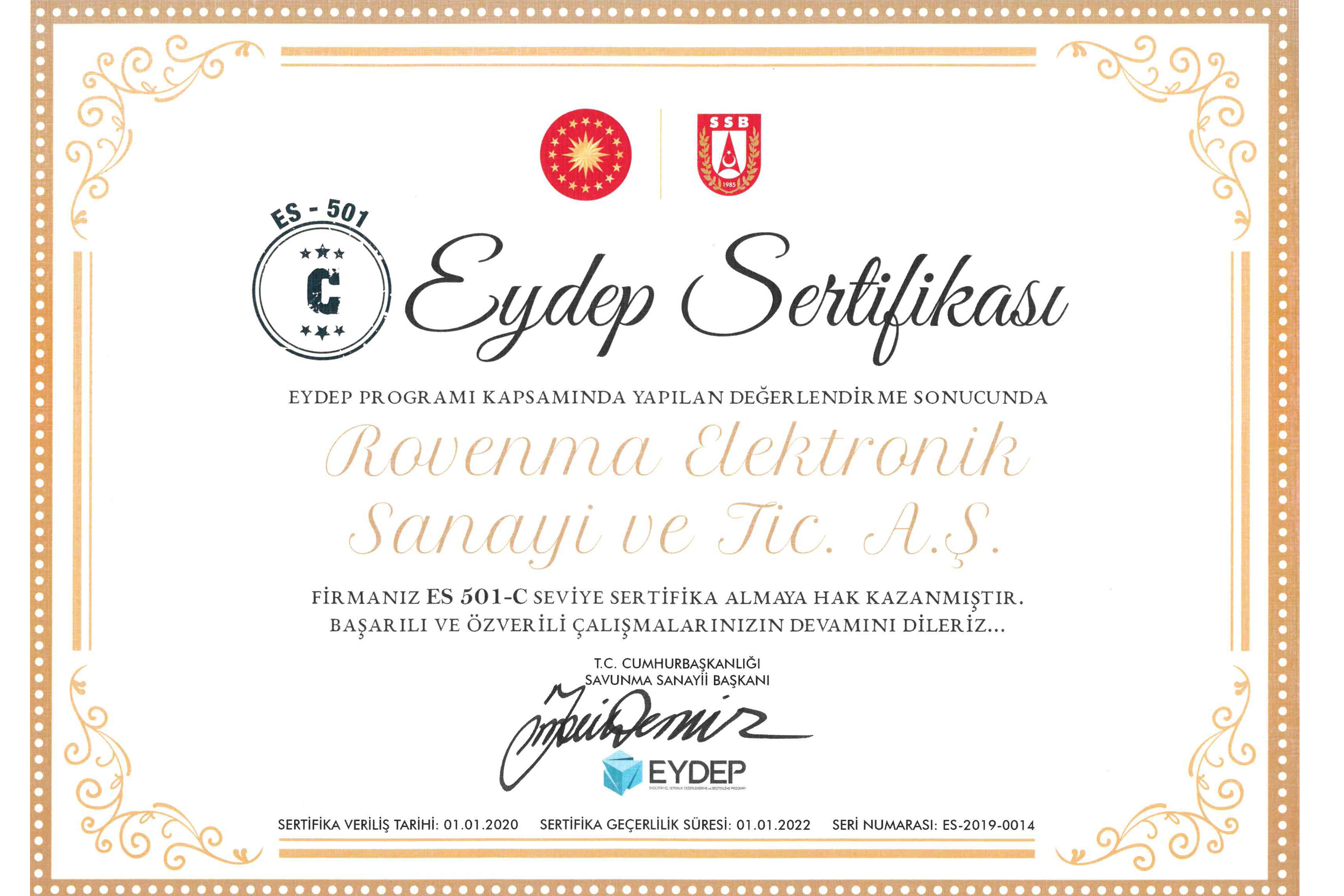 EYDEP Certification | Rovenma